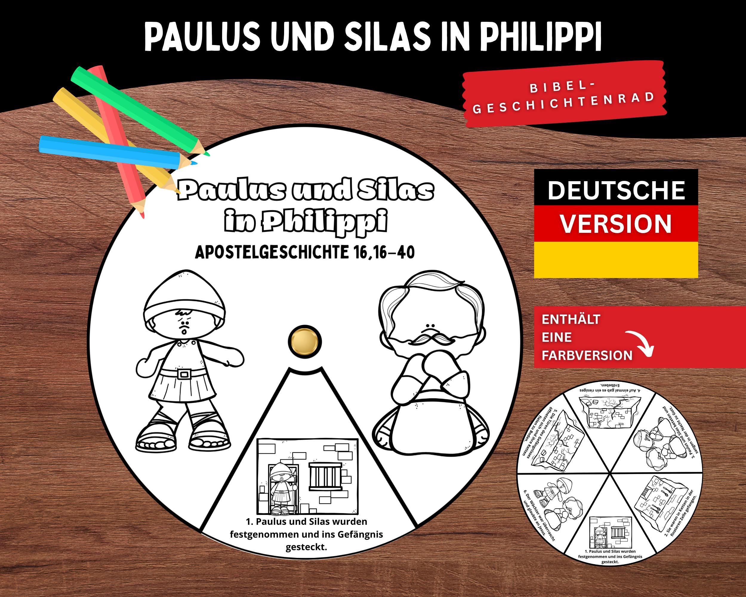 Buy Paul and Silas Prison Bible Story Wheel German | Acts 16 Kids Bible ...
