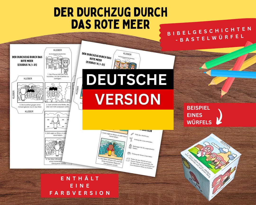 Der Durchzug durch das Rote Meer Bibelwürfel | Exodus 14,1–31 | Mose ...