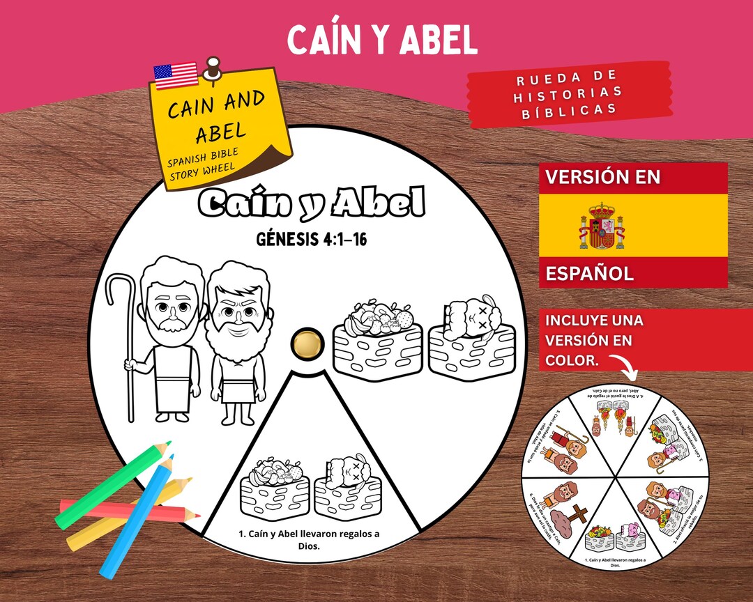 Cain and Abel Bible Story Wheel Spanish | Genesis 4 Kids Bible Activity ...