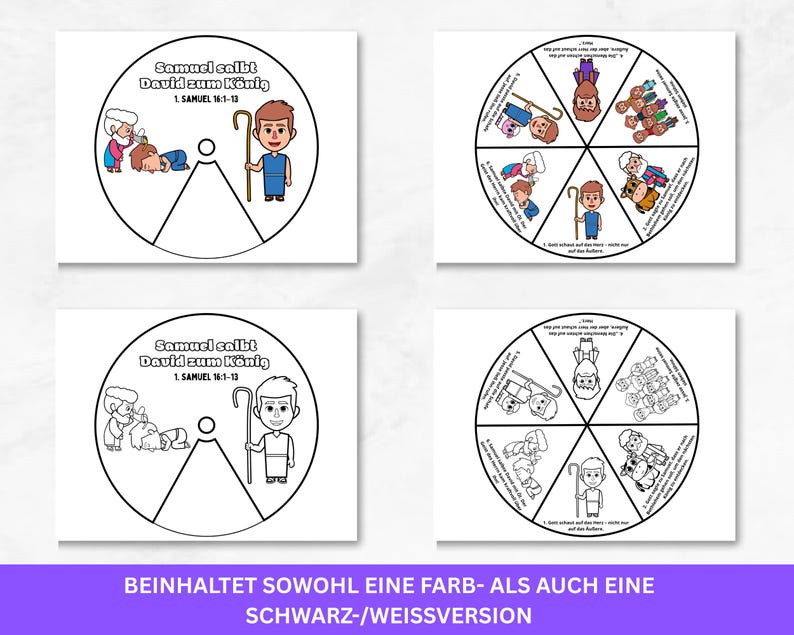 Samuel Anoints David Bible Story Wheel German | 1 Samuel 16 Kids Bible ...