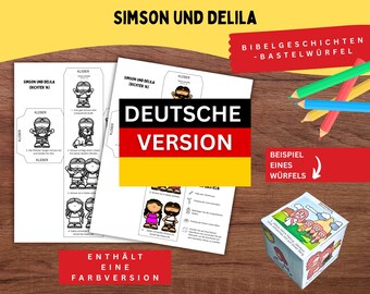 Samson and Delilah Bible Story Cube German | Judges 16 Strength ...