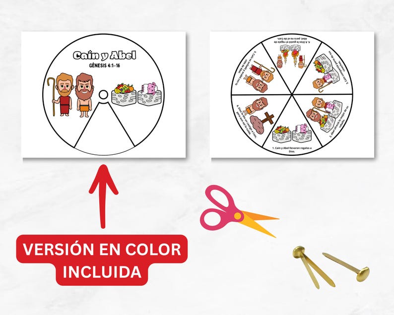Cain and Abel Bible Story Wheel Spanish | Genesis 4 Kids Bible Activity ...