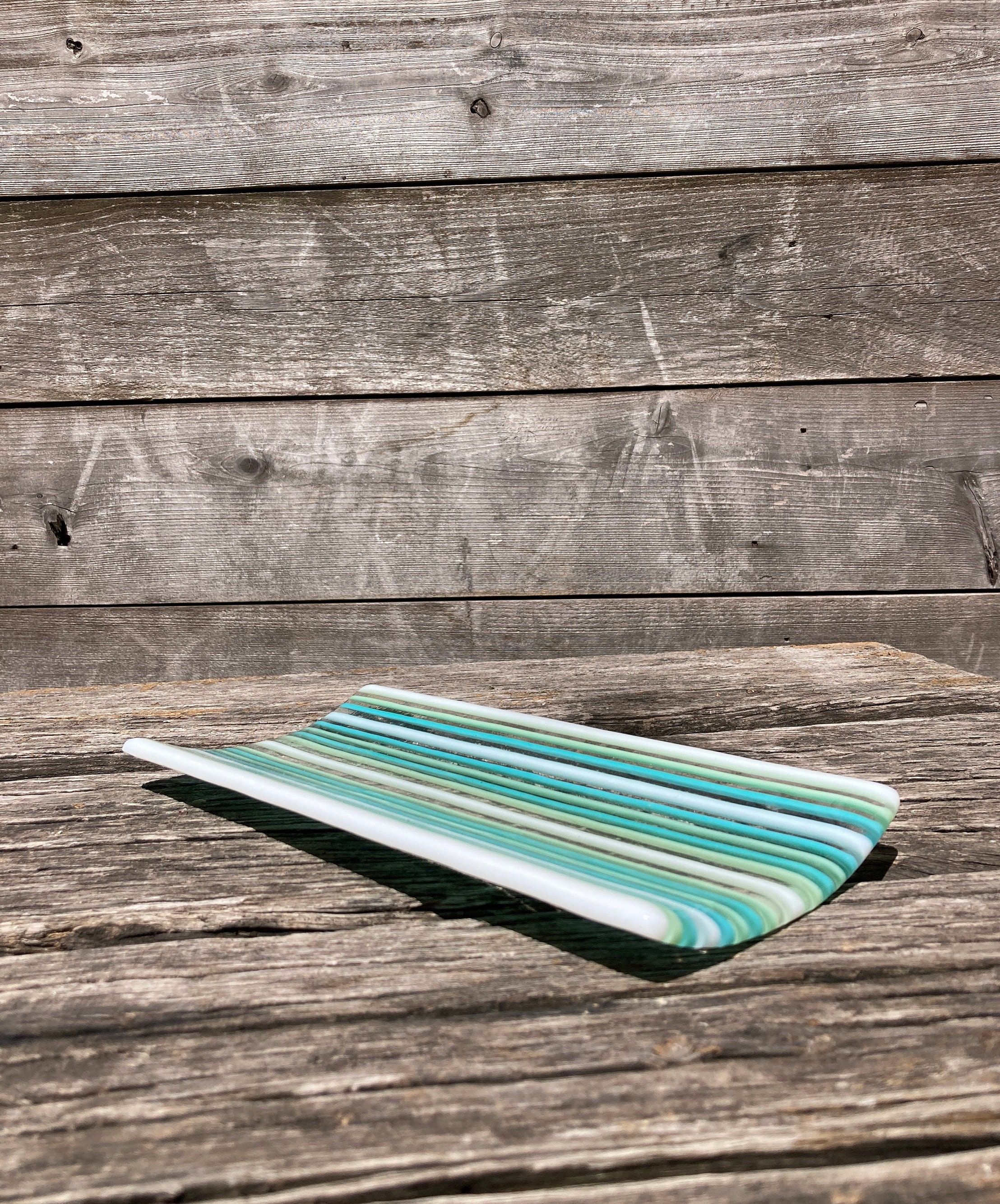 Sea Glass Theme Fused Glass Plate Set - Etsy