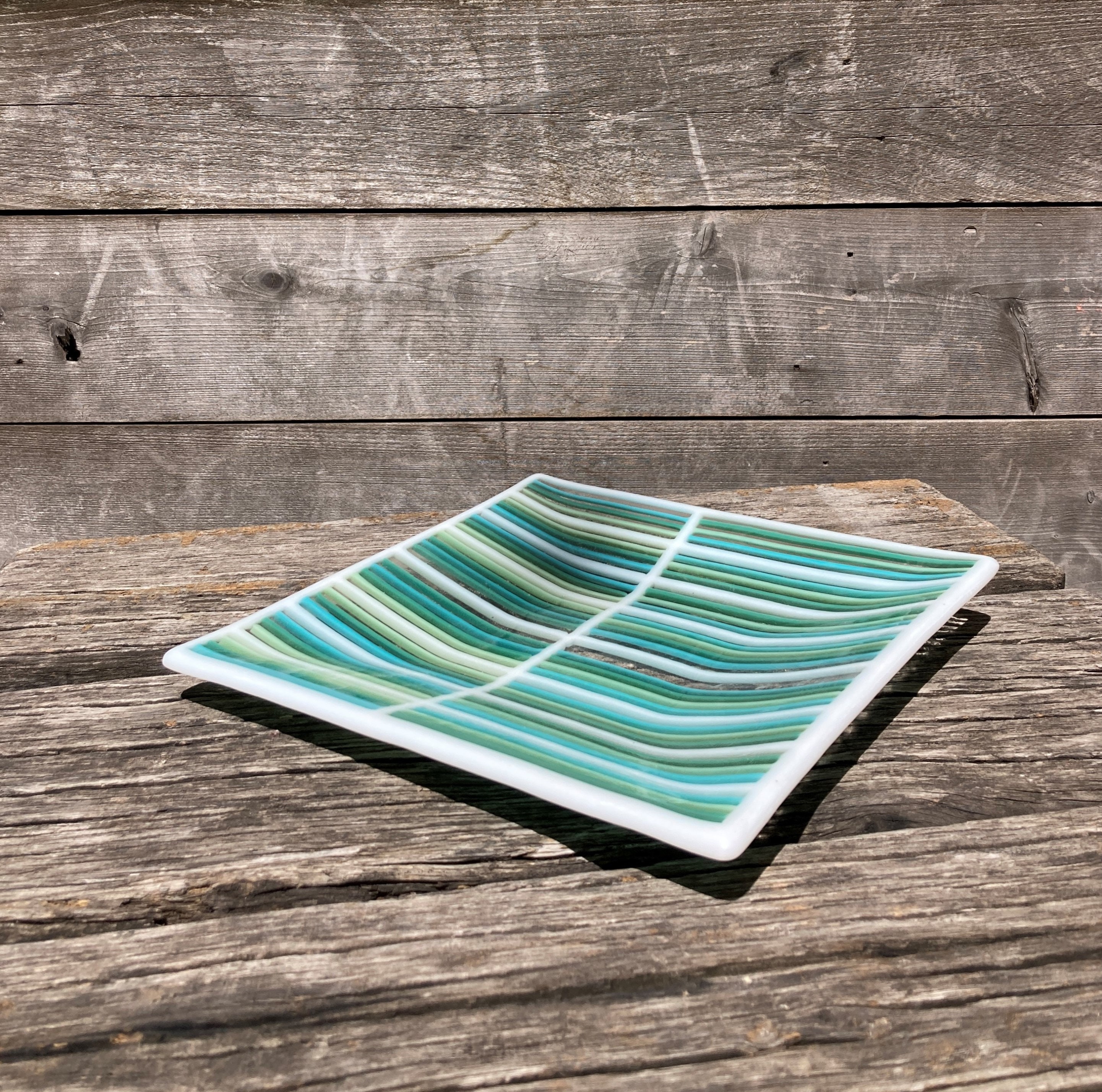 Sea Glass Theme Fused Glass Plate Set - Etsy