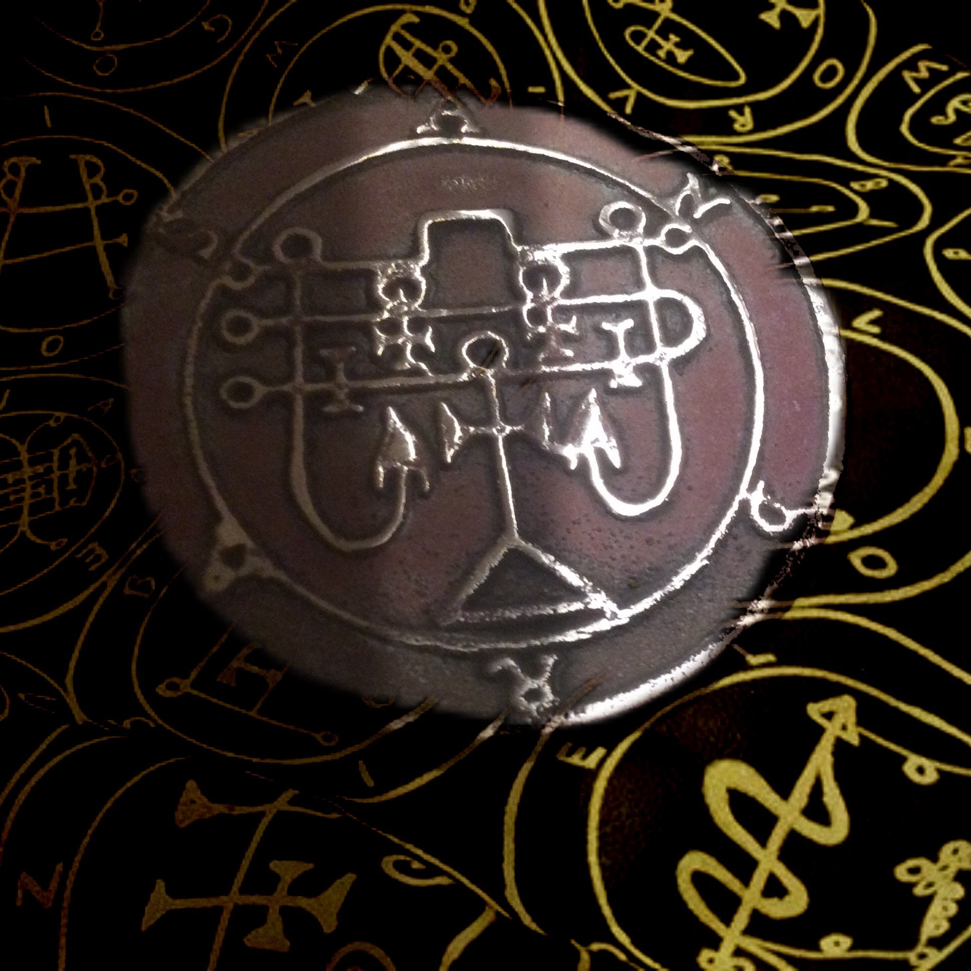 Andras Metal Cast Ars Goetia Demon/ Daemon Seal Magick Occult Talisman ...