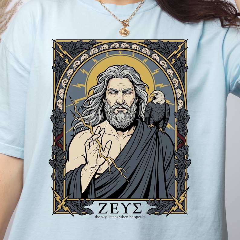 Zeus Shirt Greek Mythology T-shirt Ancient Greece Olympian King Tee ...