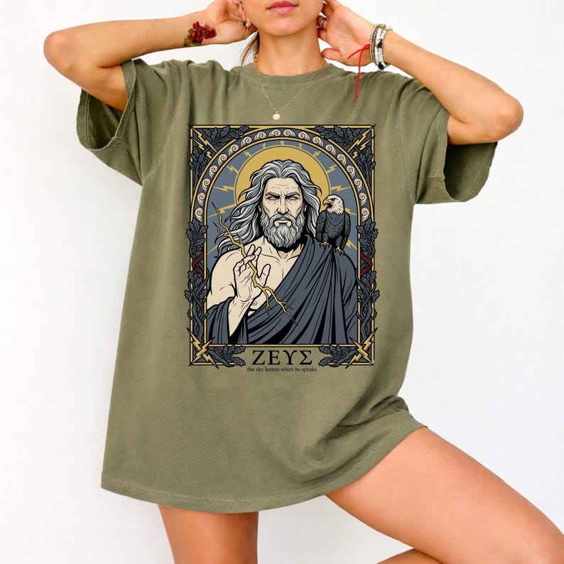 Zeus Shirt Greek Mythology T-shirt Ancient Greece Olympian King Tee ...