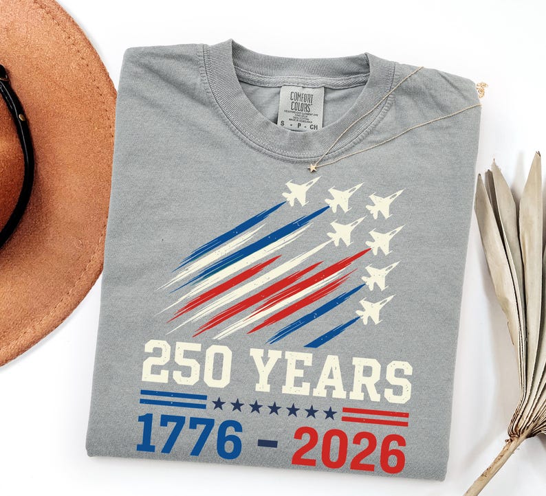 250 Years 1776-2026 Fighter Jets Shirt, Patriotic America Anniversary ...