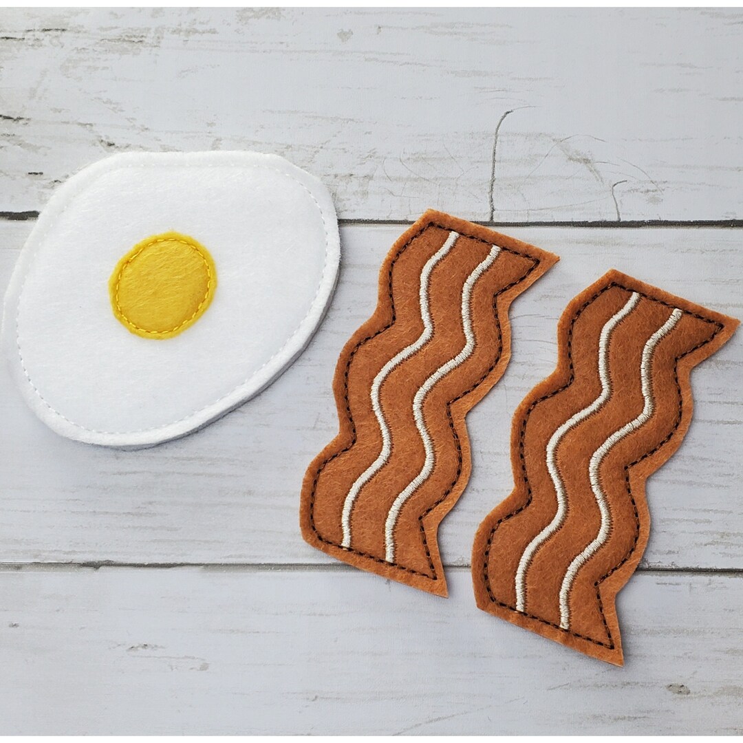 Felt Food Toy Egg and Bacon Play Food Imaginative Play Play Kitchen ...