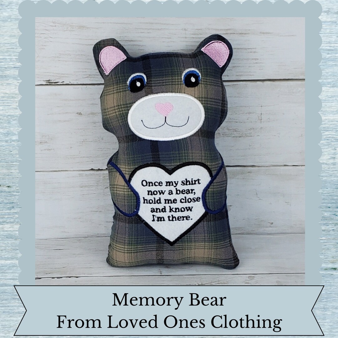 Custom Memory Bear - Teddy Bear From Loved Ones Clothing - Rememberance ...