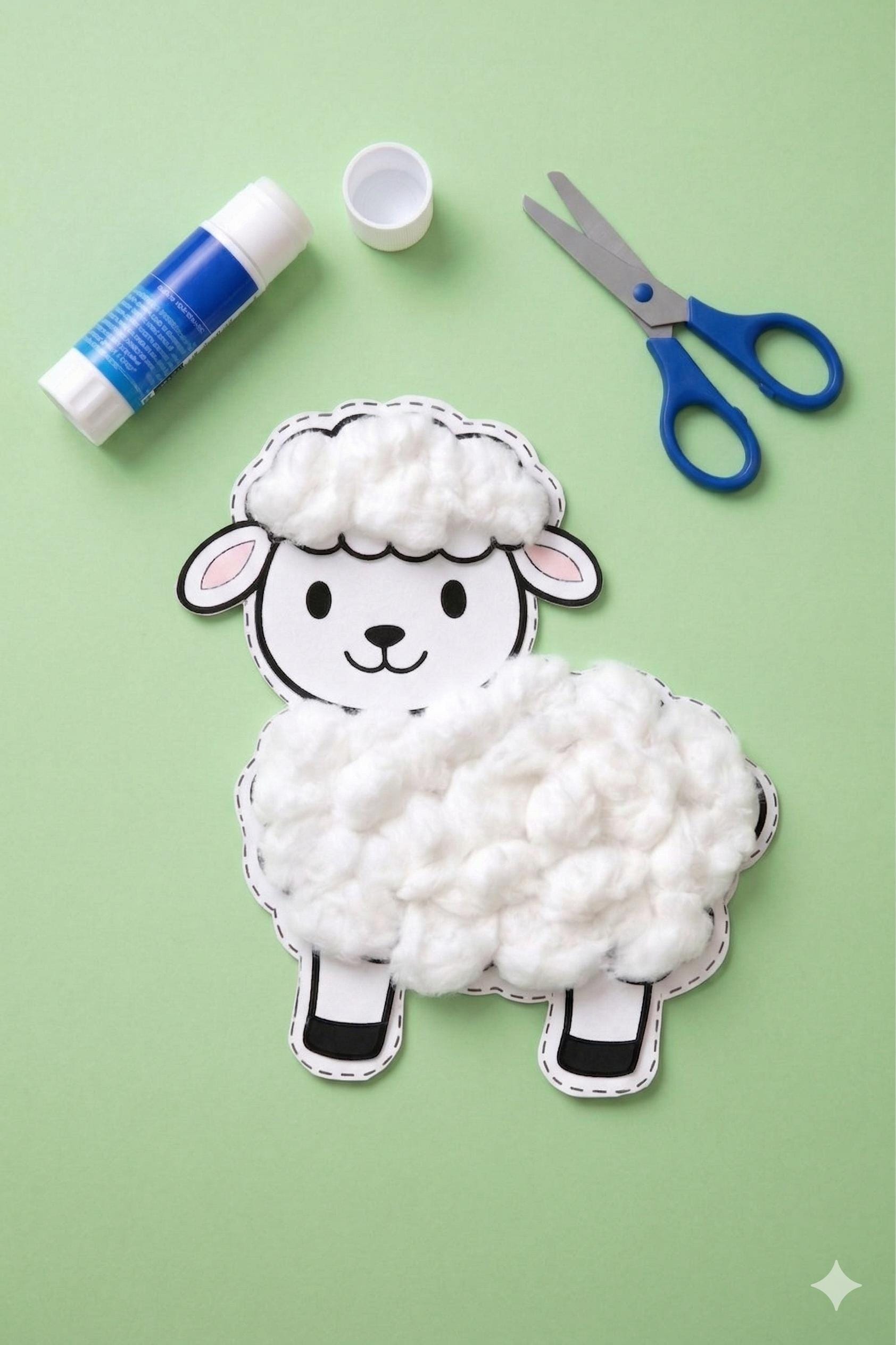 Sheep Craft Printable Build a Sheep Cut & Paste Activity Cotton Ball ...