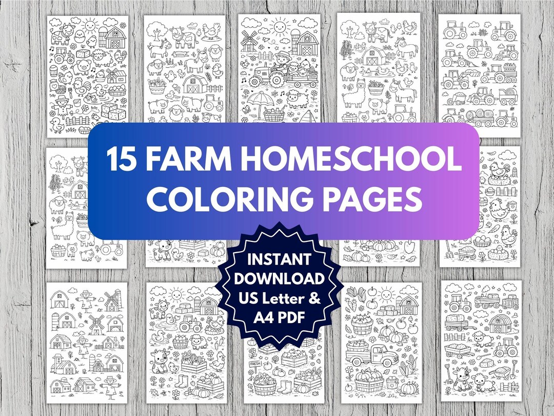Farm Animals Homeschool Activity Pages for Toddlers Kids Preschool ...