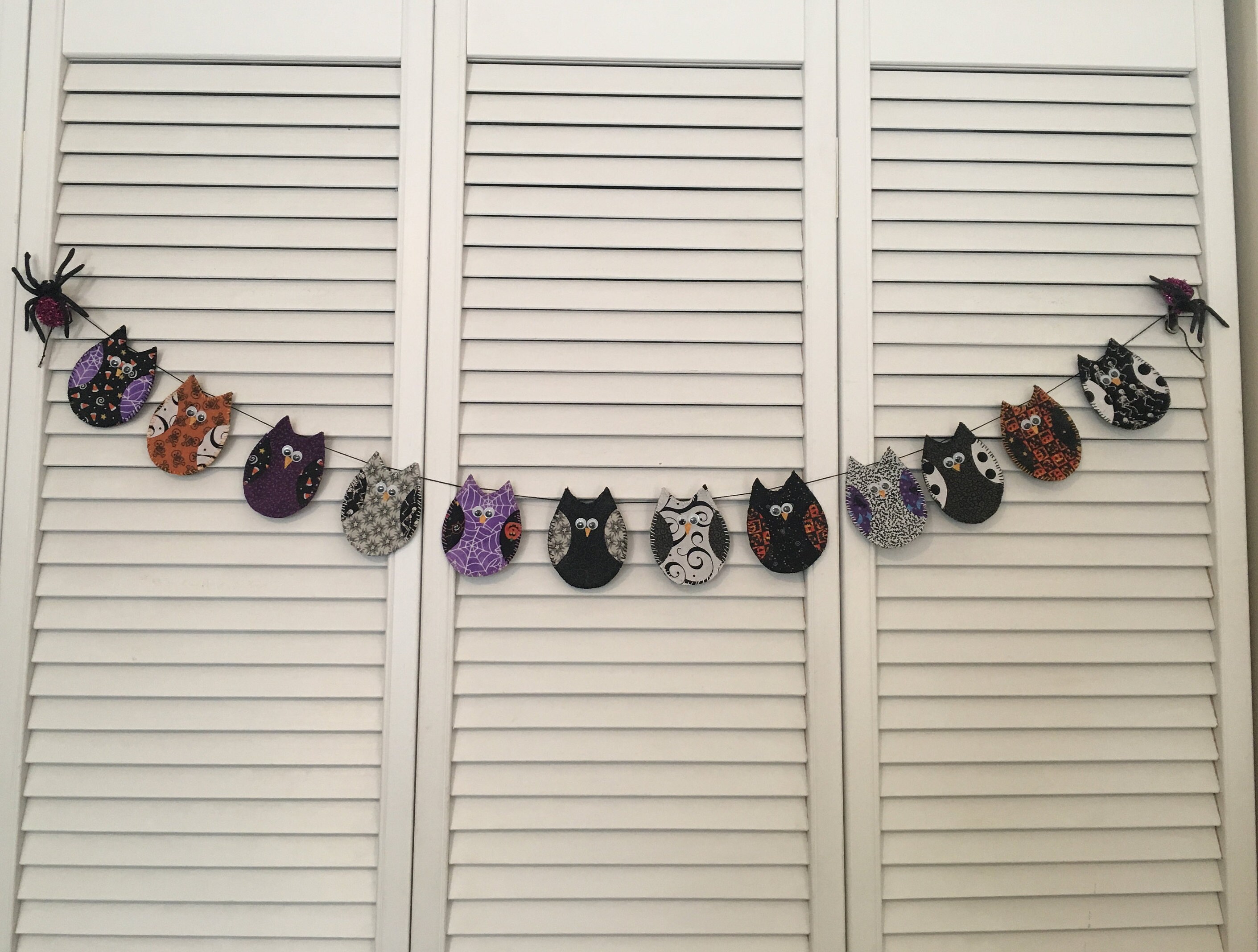 Cute Fabric Owl Garland Banner Bunting Halloween Spooky Goth | Etsy