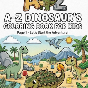 A to Z Dinosaur Drawing Book for Kids | Alphabet Dinosaur Tracing ...