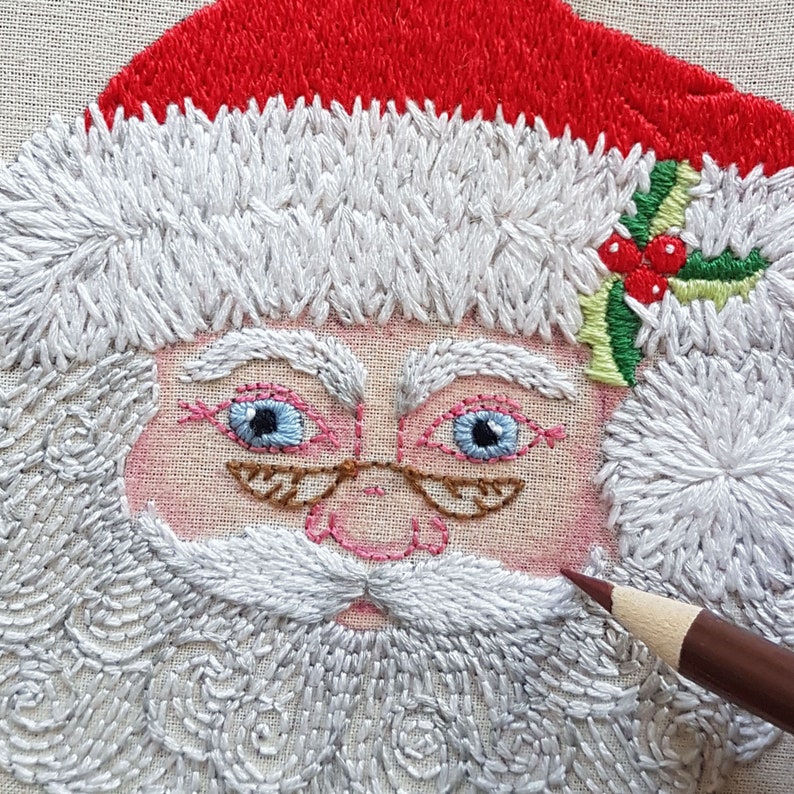 Santa Claus Hand Embroidery Printable Pattern Christmas | Etsy
