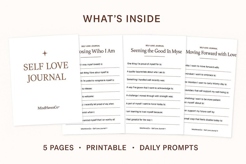 Self‑love Journal Printable – Guided Reflection Prompts for Confidence ...