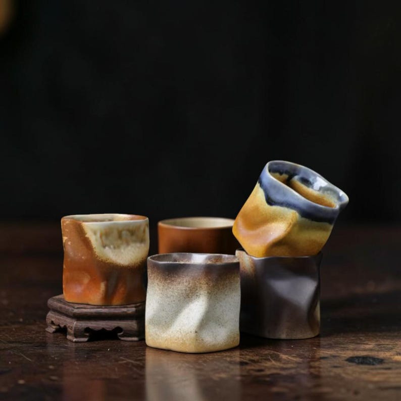 Wabi Sabi Handmade Ceramic Mug 280ml – Rustic Stoneware Coffee Cup ...
