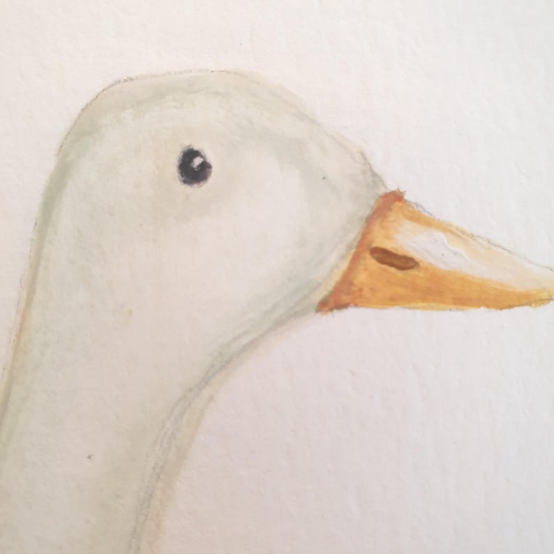 Läufer Ente Aquarell Art Print, wunderliche Bauernhaus Kinderzimmer ...