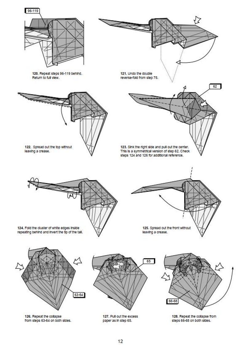 Origami Apatosaurus (diagrams) - Etsy