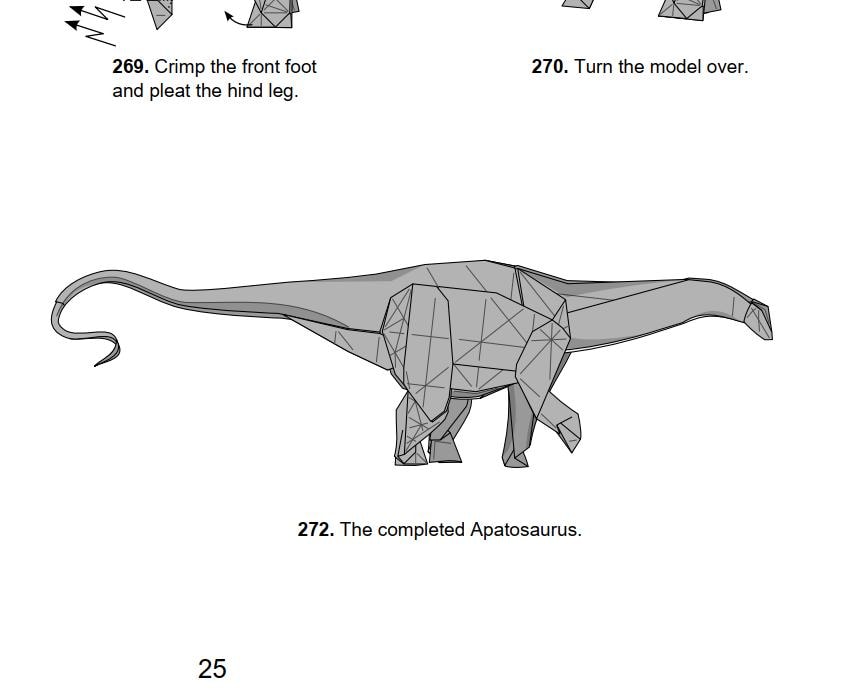 Origami Apatosaurus (diagrams) - Etsy