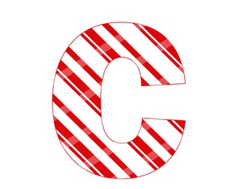 Candy cane letters | Etsy
