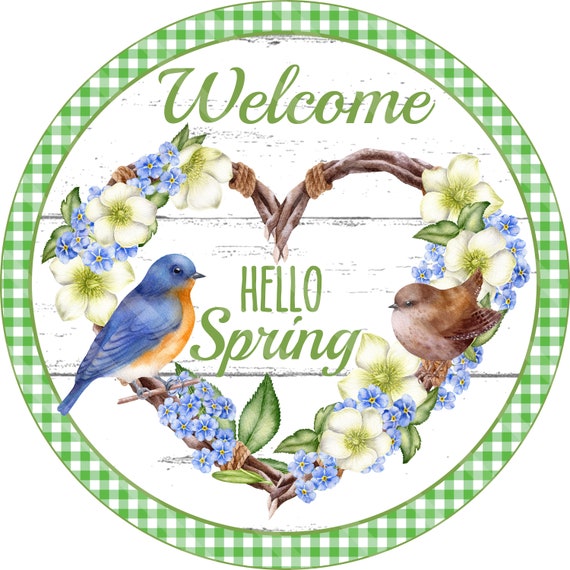 Spring Printable Sublimation Graphic Hello Spring Welcome | Etsy