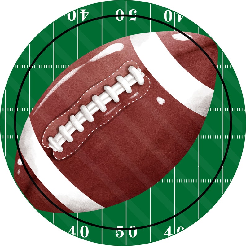 Football Printable Sublimation Graphic Game Day Round Door - Etsy