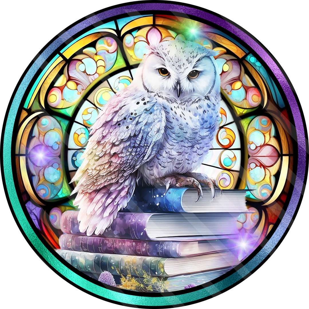 Owl Printable Sublimation Graphic Faux Stained Glass Window - Etsy