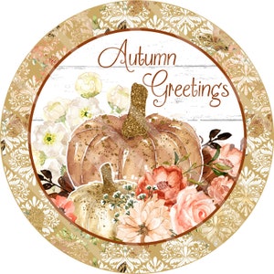Fall Sign Printable Sublimation Graphic, Wall Art, Pumpkins Flowers ...