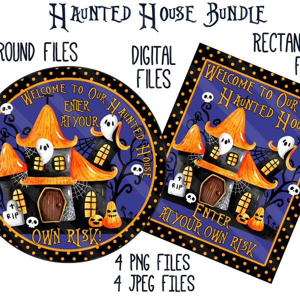 Haunted House Sign Svg - Etsy