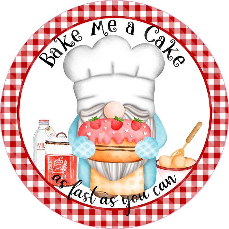 Baker Printable Sublimation Graphic Baker Man Gnome Round - Etsy
