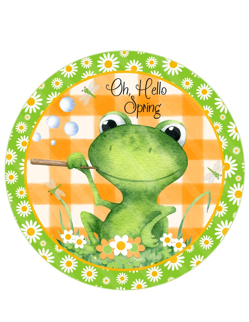 Spring Printable Sublimation Graphic Round Door Hanger Sign | Etsy