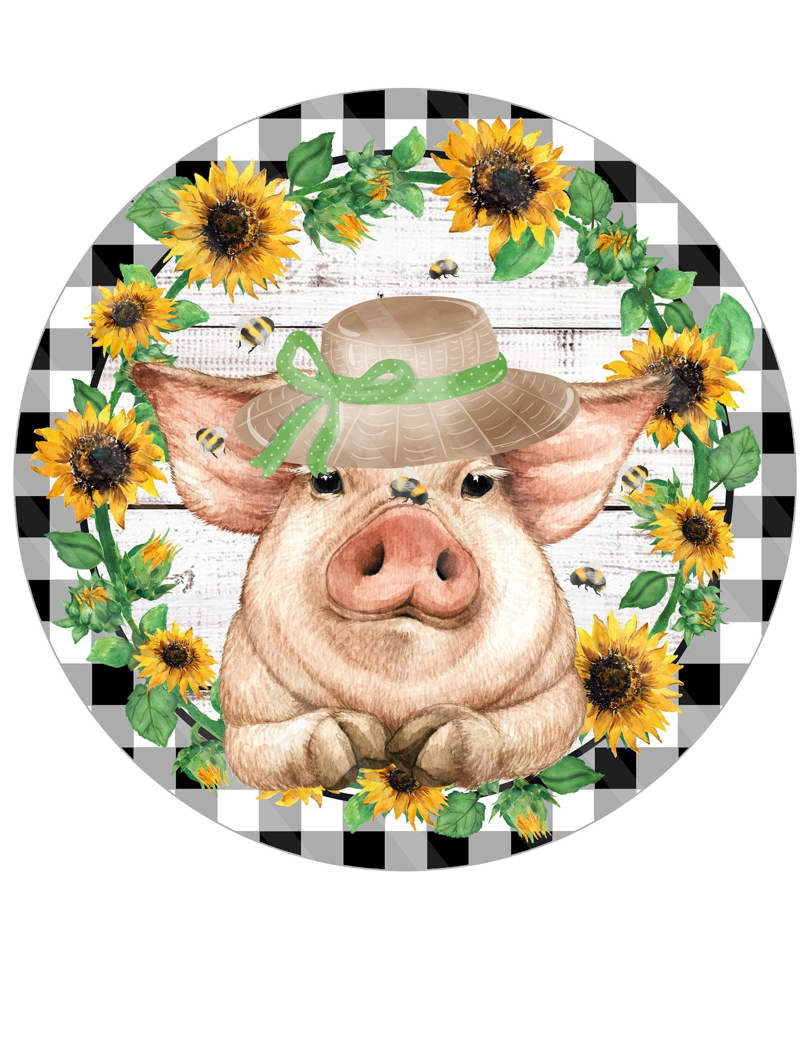 Spring Summer Pig Hog Sublimation Graphic Printable Pig With | Etsy
