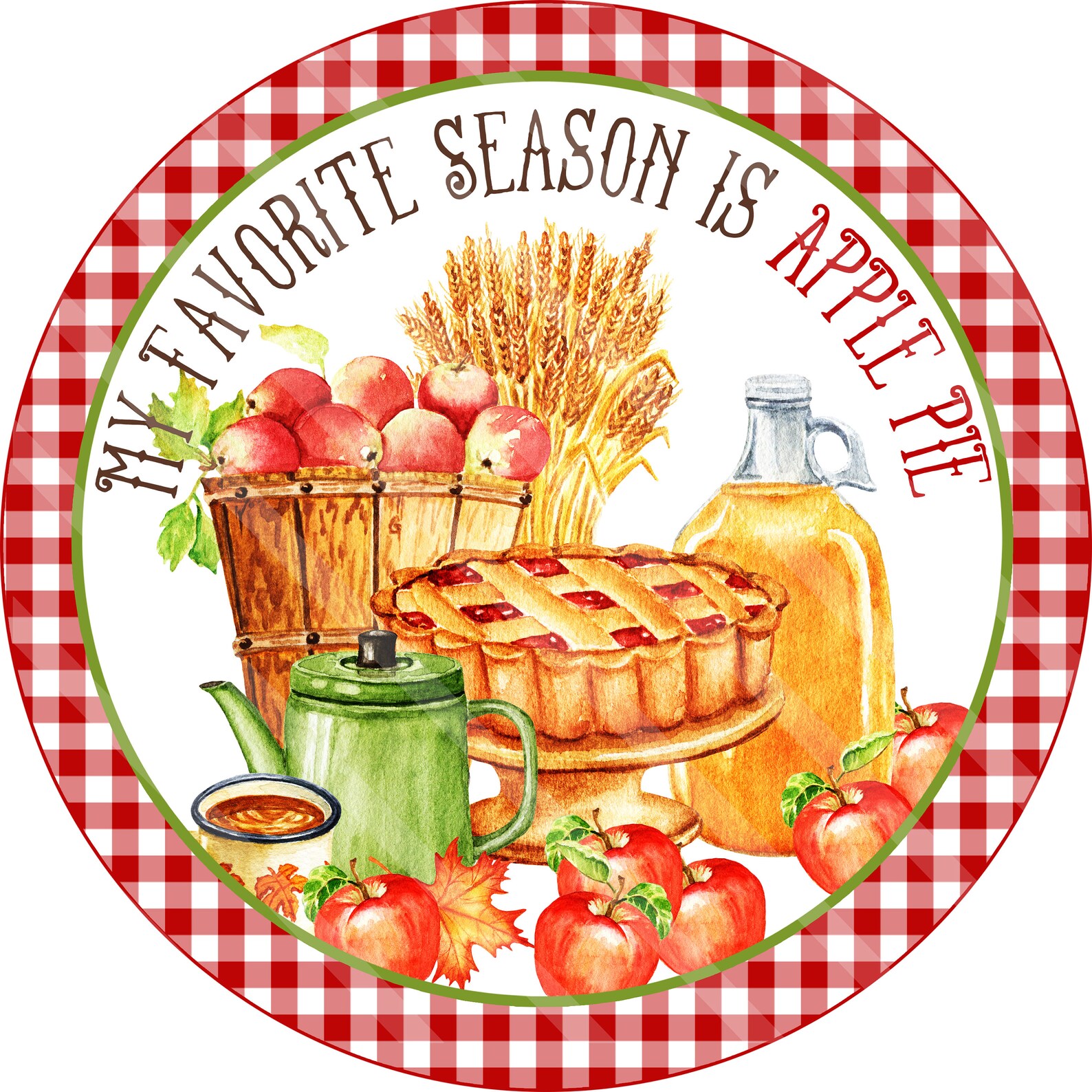 Apple Season Printable Sublimation Graphic Apple Pie Cider - Etsy
