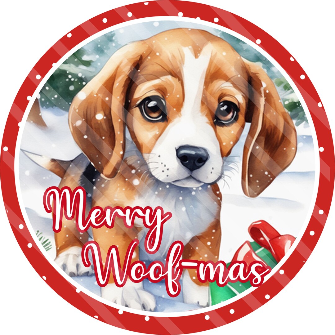 Christmas Beagle Printable Sublimation Graphic, Door Sign Design ...
