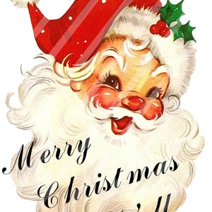Retro Santa Printable, Sublimation Graphic Designs, Christmas Printable ...