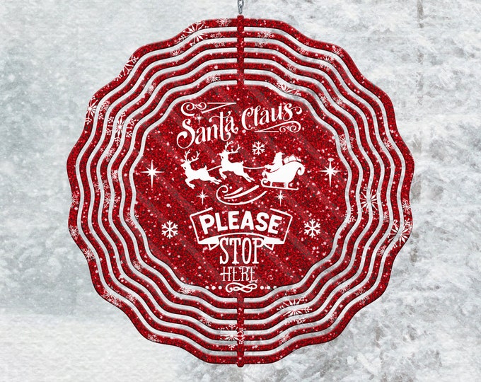 Christmas Spinner Printable Sublimation Graphic, Santa Sleigh Reindeer ...