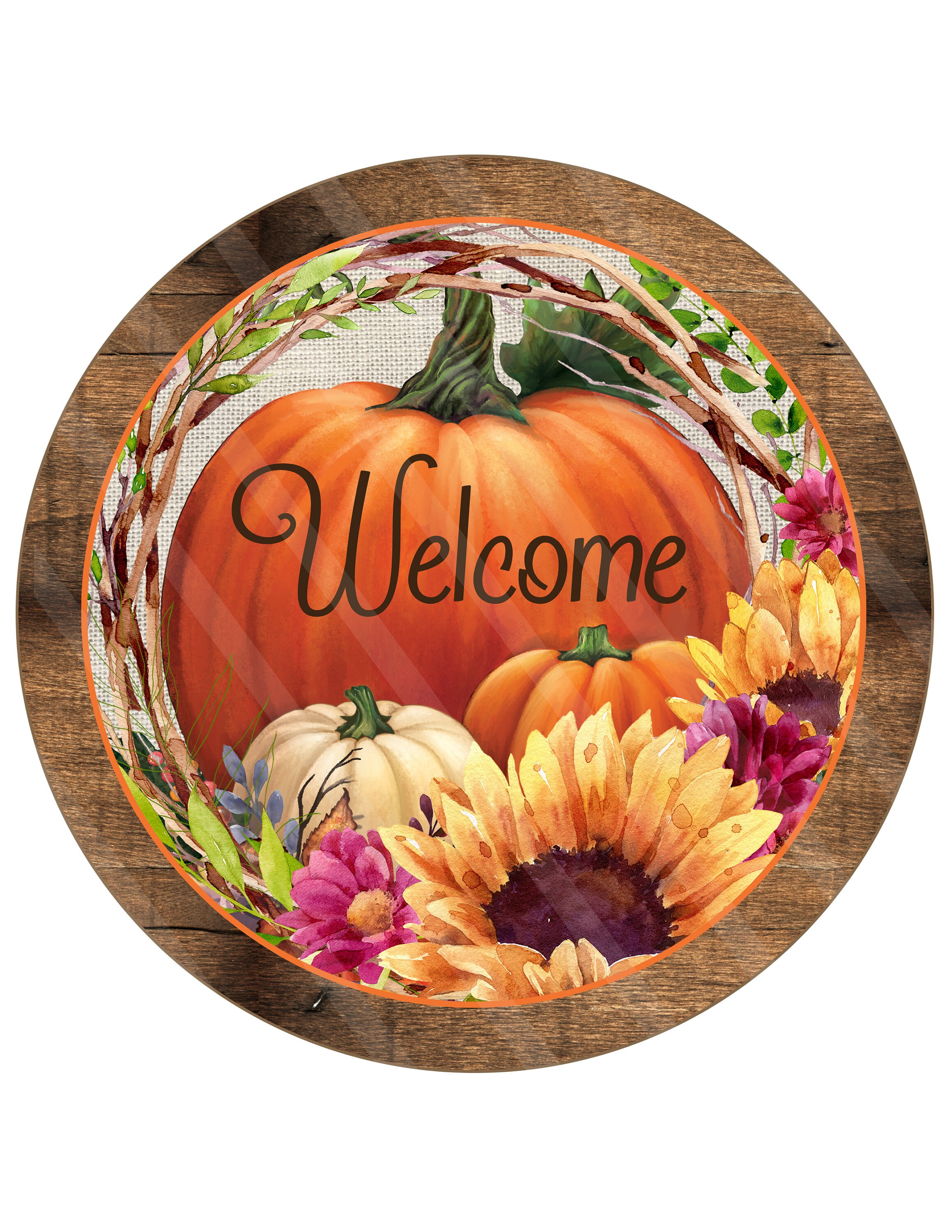 Fall Sign Printable Sublimation Graphic Pumpkins Sunflowers - Etsy