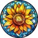 Sunflower Sign Printable Sublimation Graphic, Wall Art, Faux Stained ...