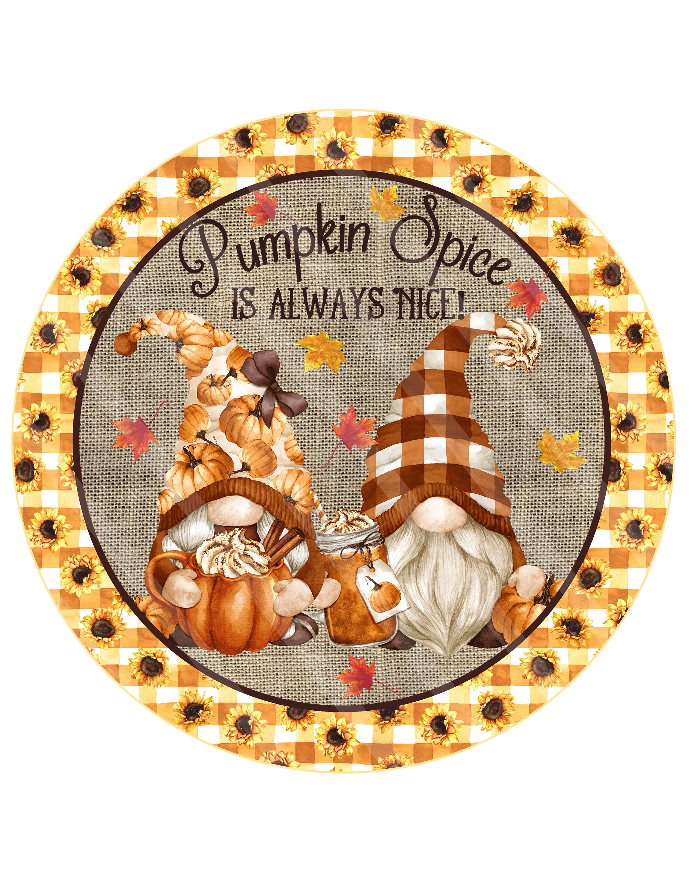 Pumpkin Spice Gnomes Sublimation Graphic Printable Wall Art - Etsy