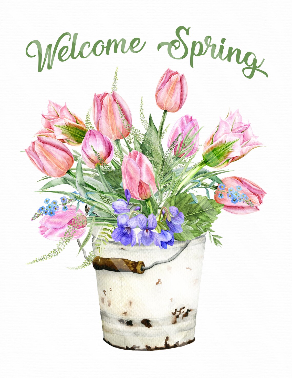 Spring Printable Sublimation Graphic Rustic Bucket of | Etsy