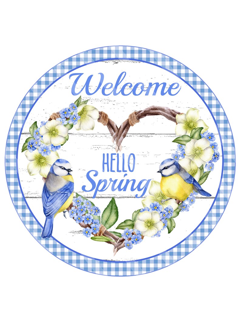 Spring Printable Sublimation Graphic Hello Spring Welcome - Etsy