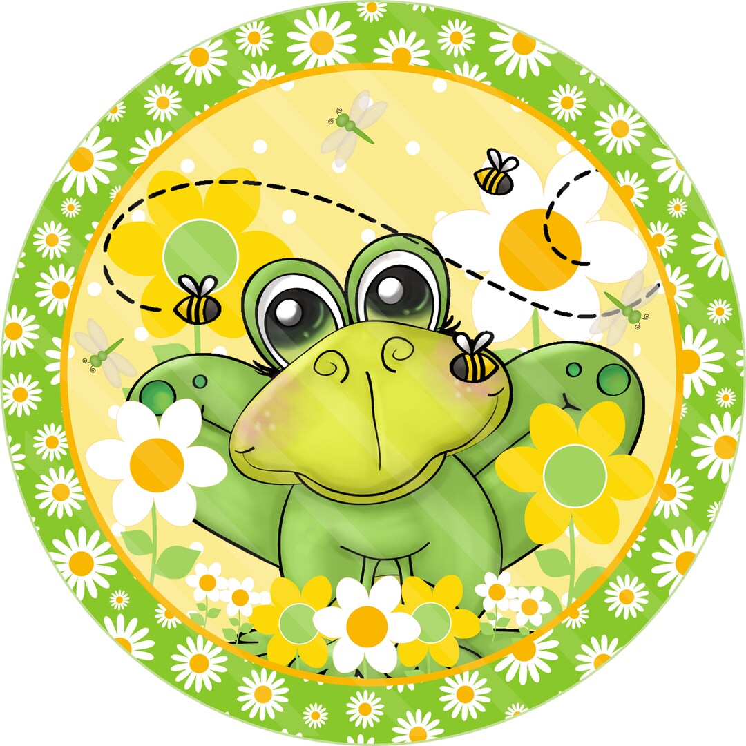 Spring Printable Sublimation Graphic Round Door Hanger Sign - Etsy