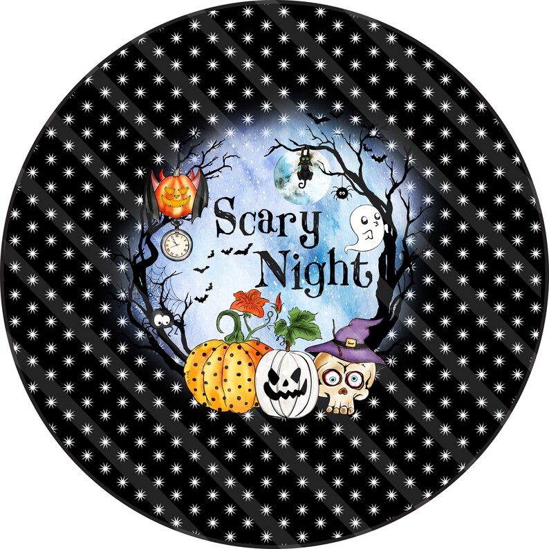 Halloween Spinner Printable Sublimation Graphic Scary Night - Etsy