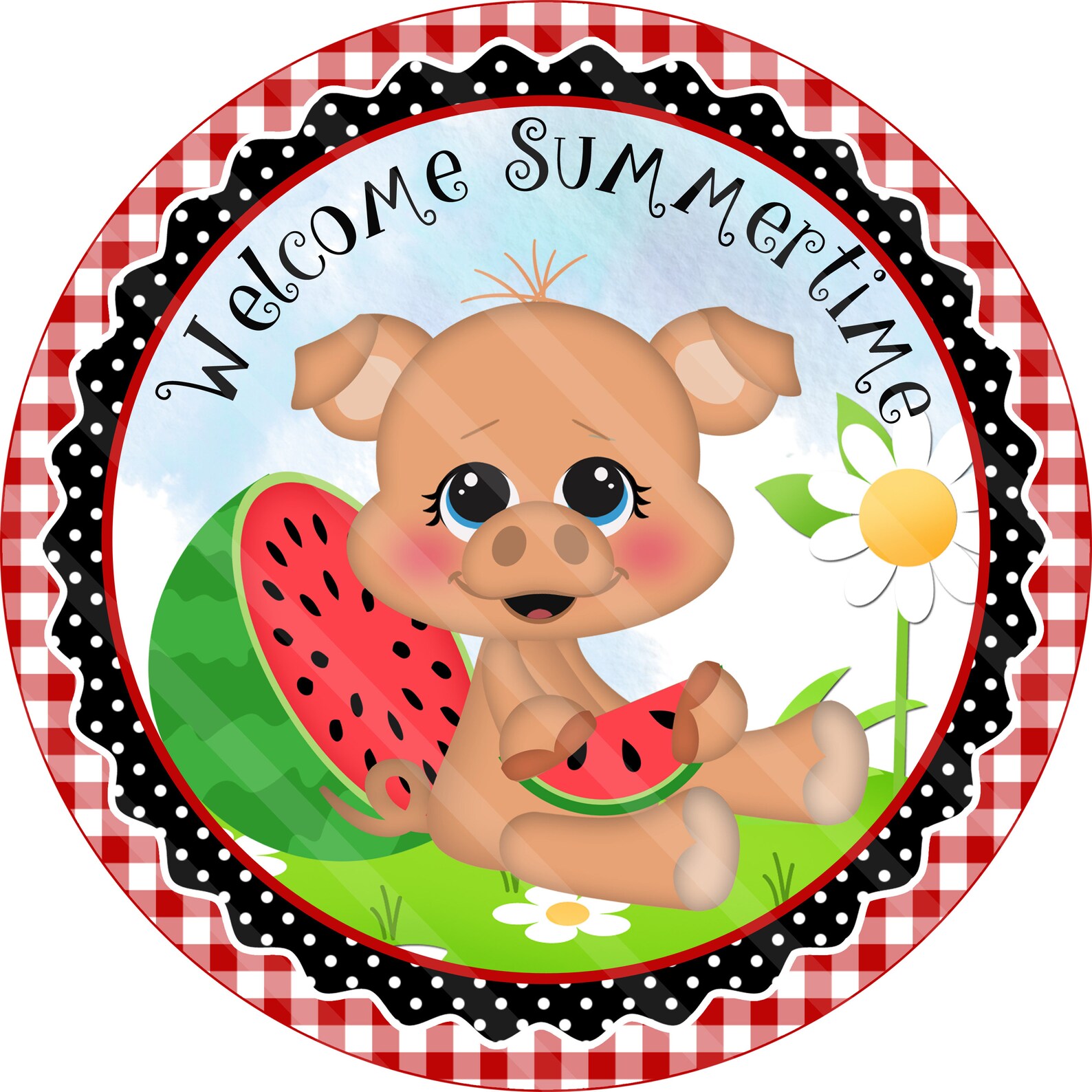 Summer Printable Sublimation Graphic Round Door Hanger Sign - Etsy