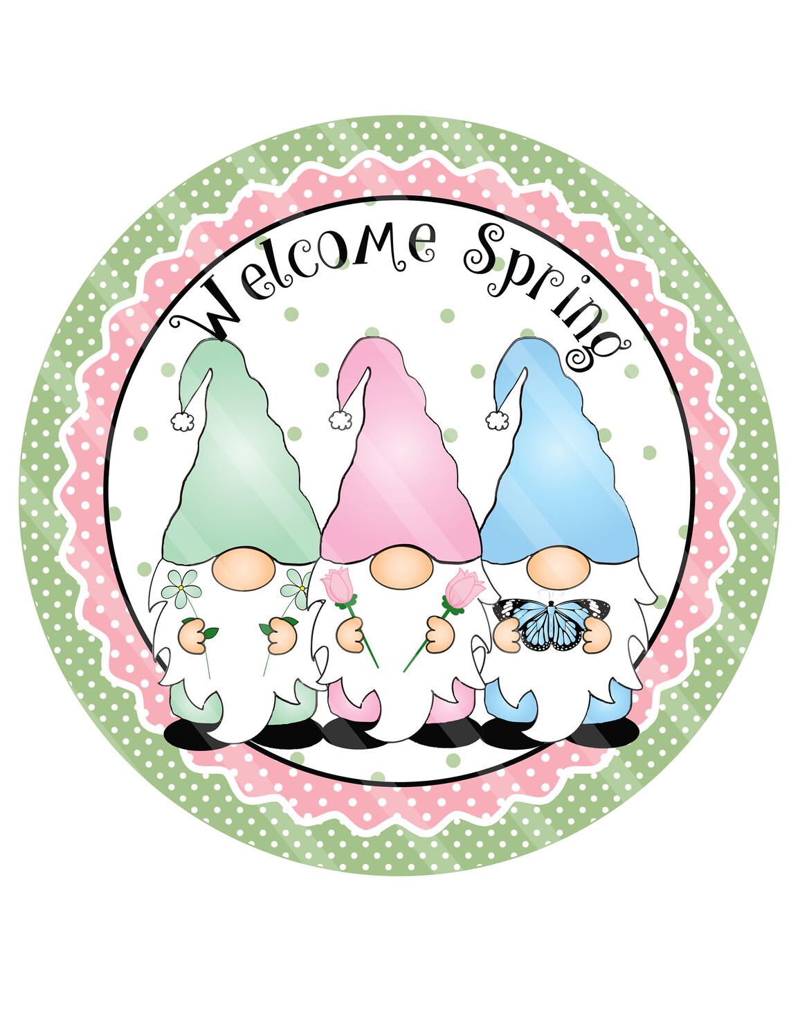 Spring Printable Sublimation Graphic Round Door Hanger Sign - Etsy