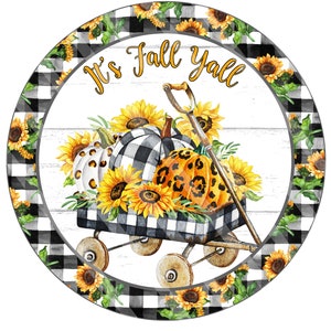 Fall Sign Printable Wall Art, Sublimation Graphic, Buffalo Plaid Wagon ...