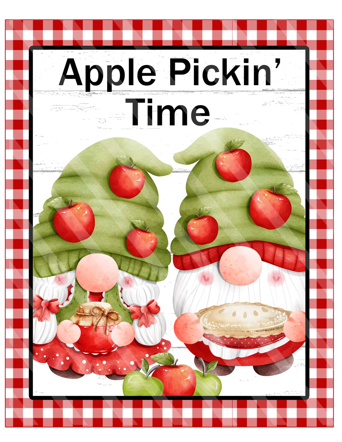 Fall Sign Printable Sublimation Graphic Apple Gnomes Apple - Etsy