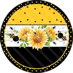 Sunflower Printable, Door Sign Designs, Sublimation Graphics, Bees ...