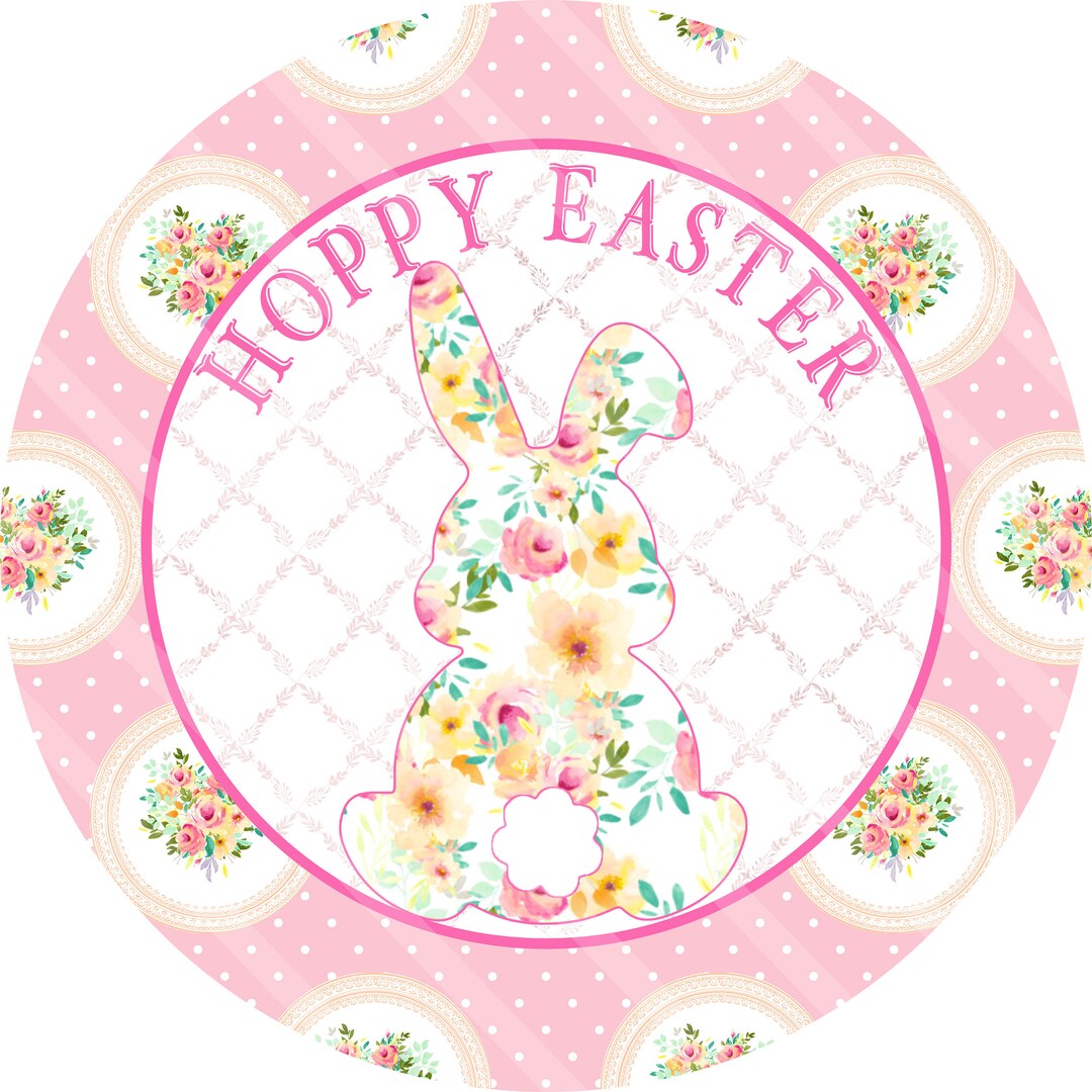 Easter Spring Printable, Sublimation Graphic, Round Graphic, Hoppy ...
